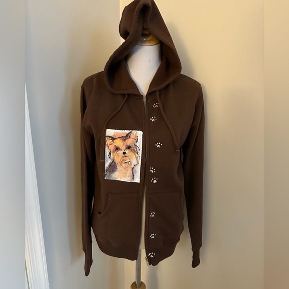 Jackets & Coats | Diane Wat Design Hand Painted Hoodie Yorkie | Poshmark